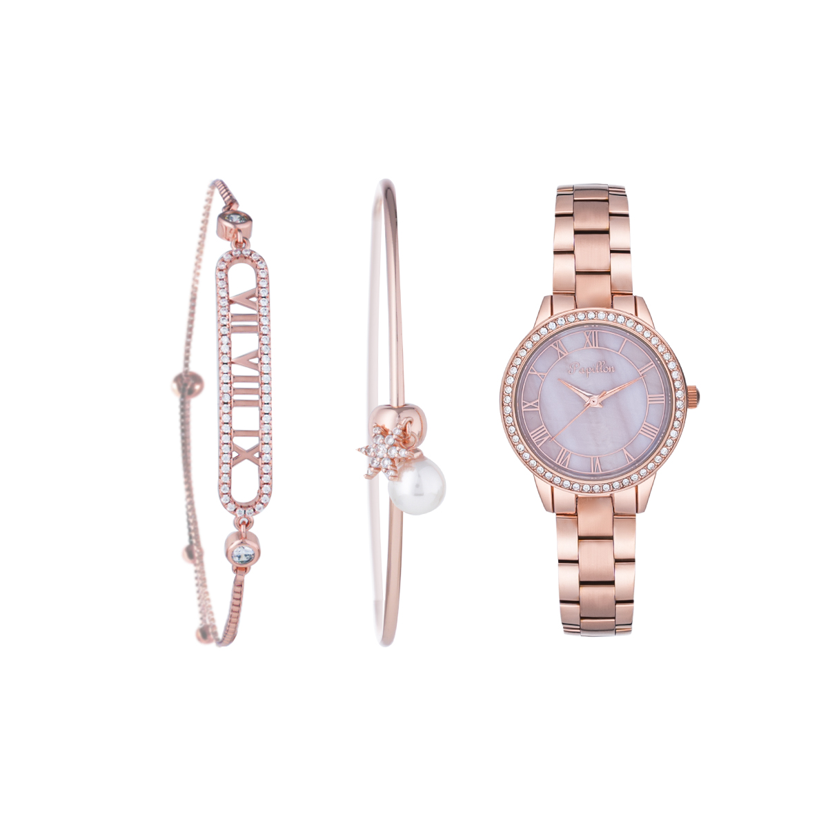 Papillon Accessories Gift Set Rose Gold 3 Pieces